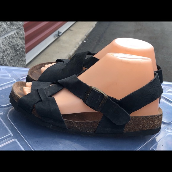 KB & Company | Shoes | Kb Company Black Leather Ankle Strap Sandals ...